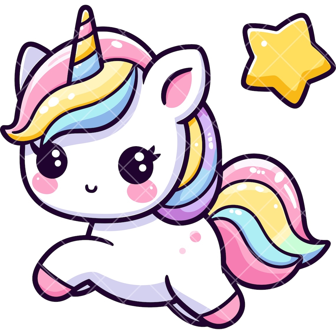 Kawaii Cute Unicorn PNG Bundle - Etsy