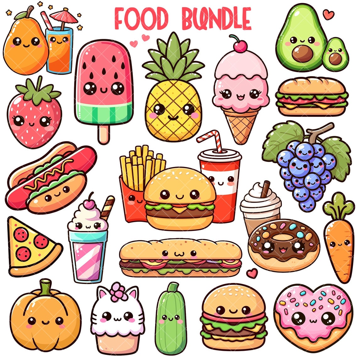 Kawaii "5 SETS FOR 3" Food Bundle - Etsy UK