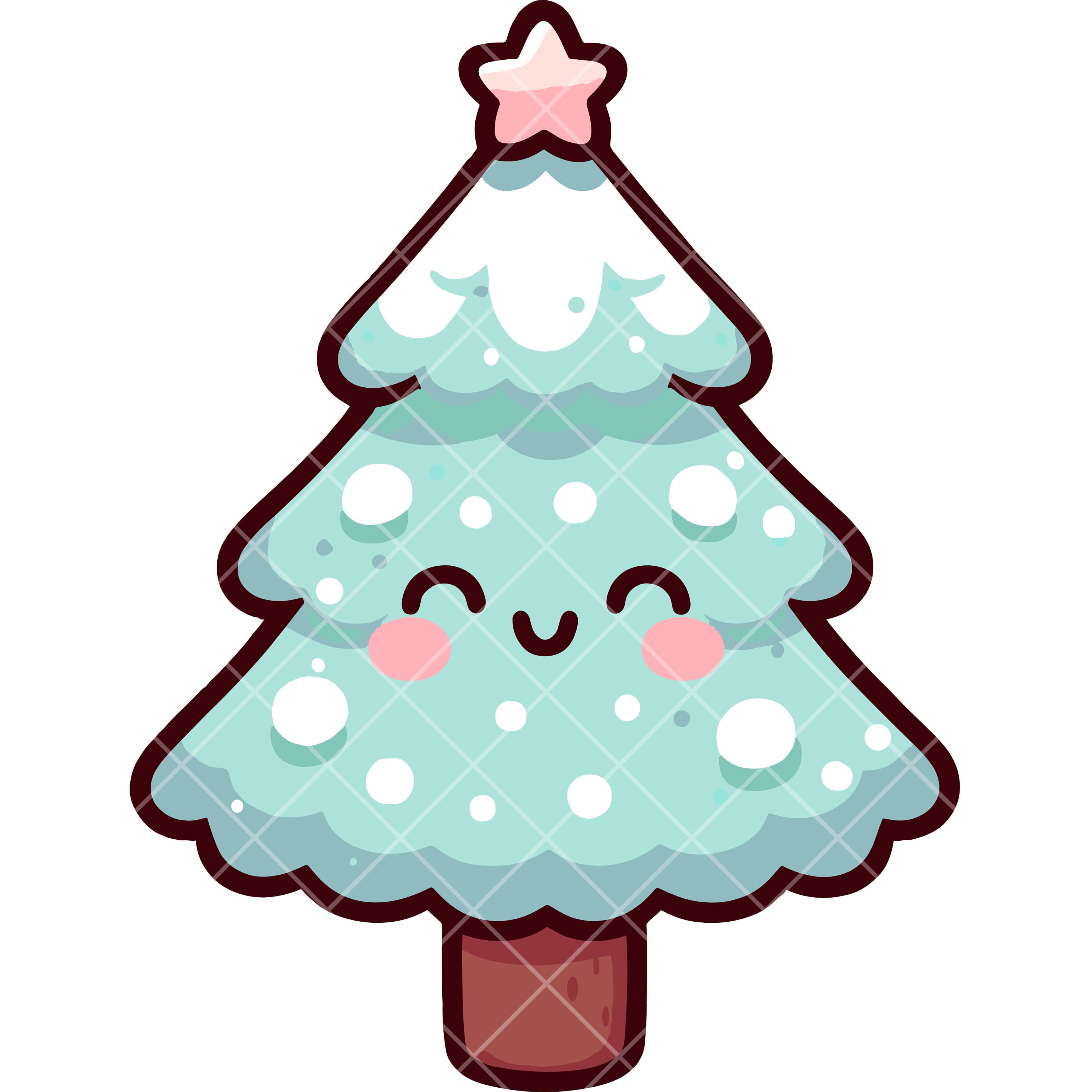 Kawaii Pink and Mint Christmas PNG Bundle - Etsy
