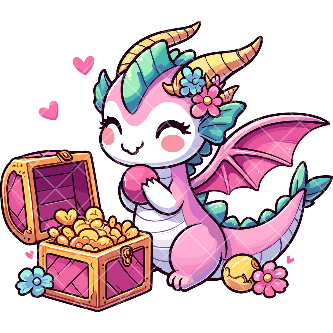 Kawaii Cute Dragon PNG Bundle - Etsy
