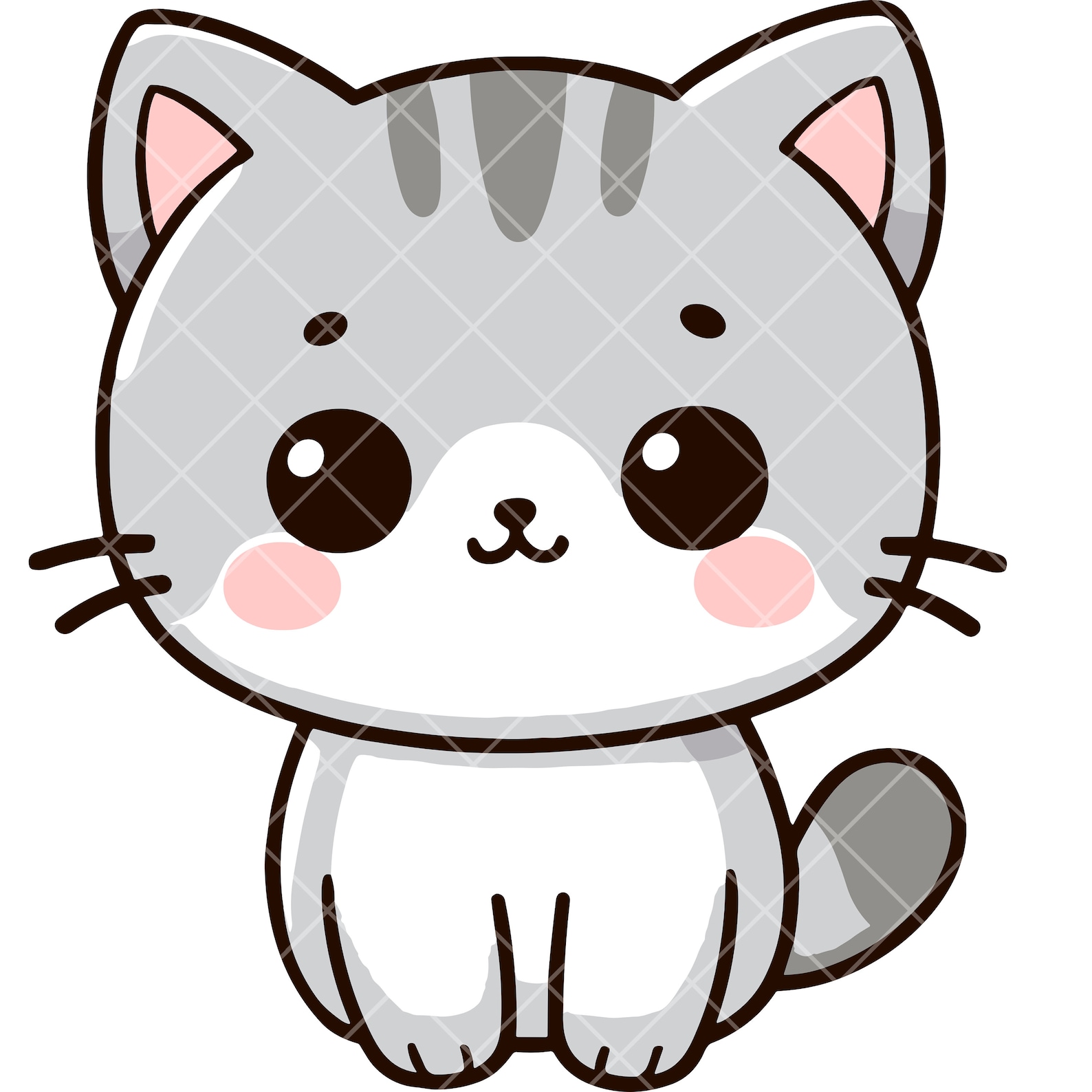 Kawaii Baby Girl Cat PNG Bundle - Etsy