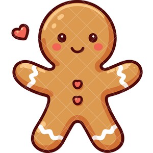 Kawaii Cute Gingerbread PNG Bundle - Etsy