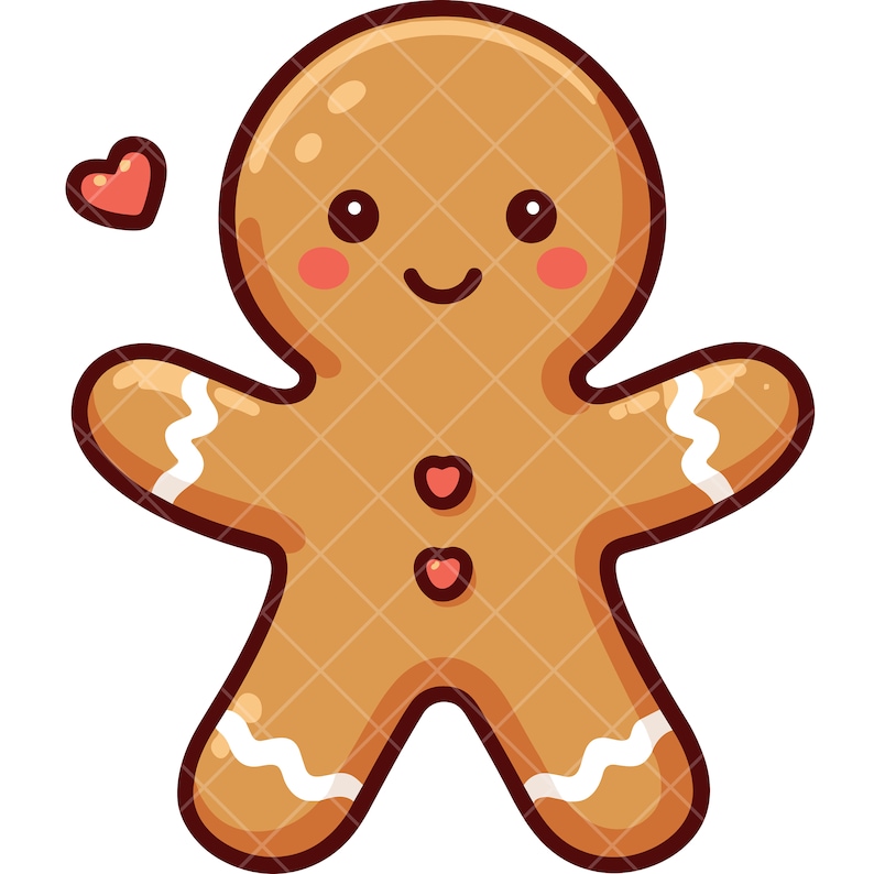 Kawaii Cute Gingerbread PNG Bundle - Etsy