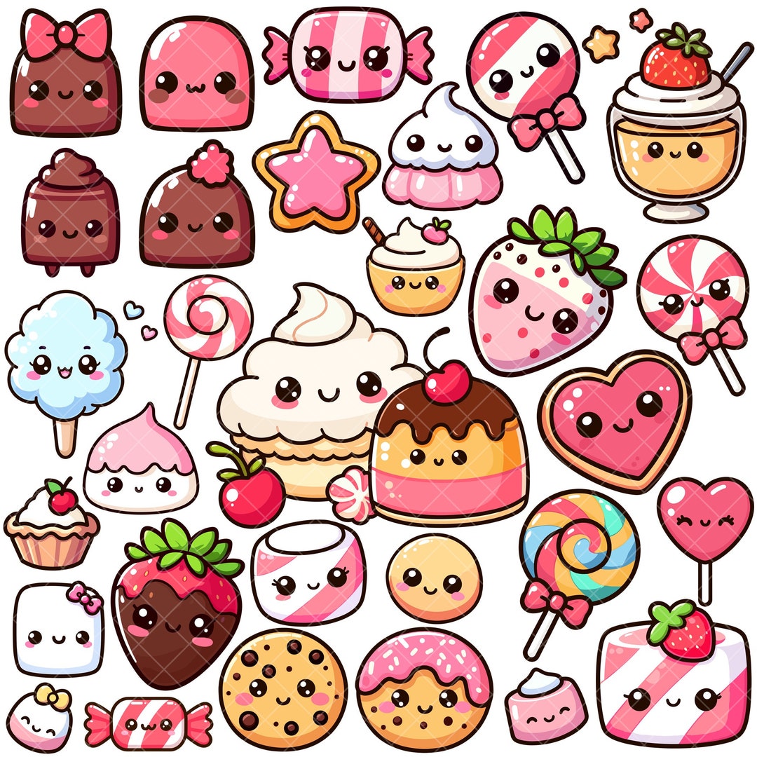 Kawaii Cute Sweets PNG Bundle - Etsy