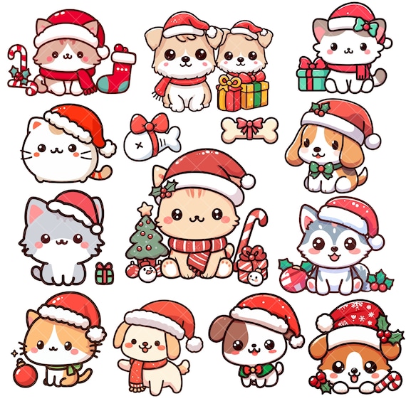 Cute Chibi Christmas Animals
