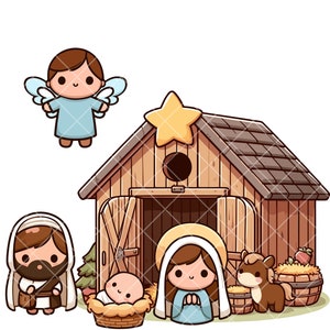 Kawaii Cute Nativity PNG Bundle - Etsy