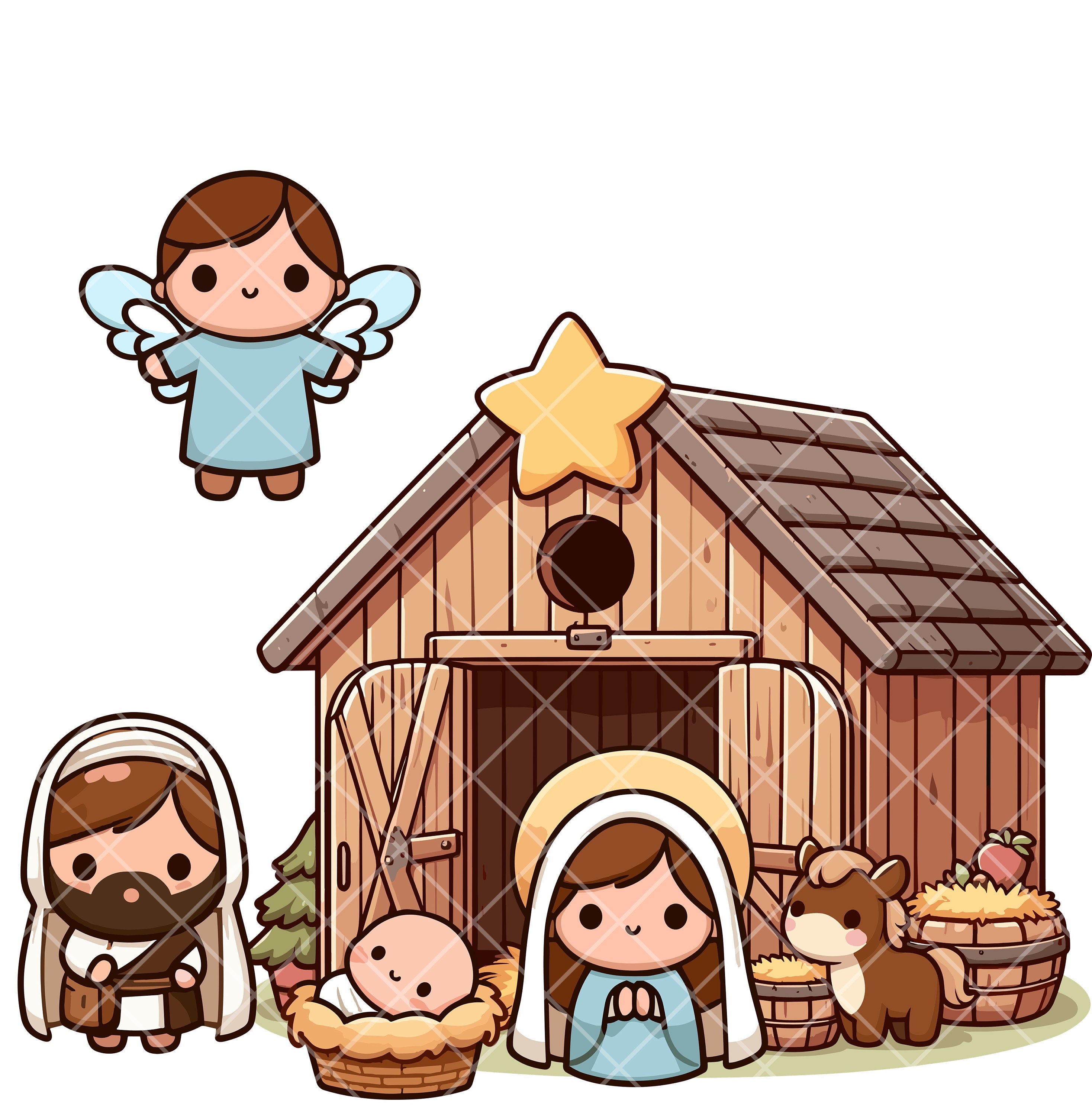 Kawaii Cute Nativity PNG Bundle - Etsy
