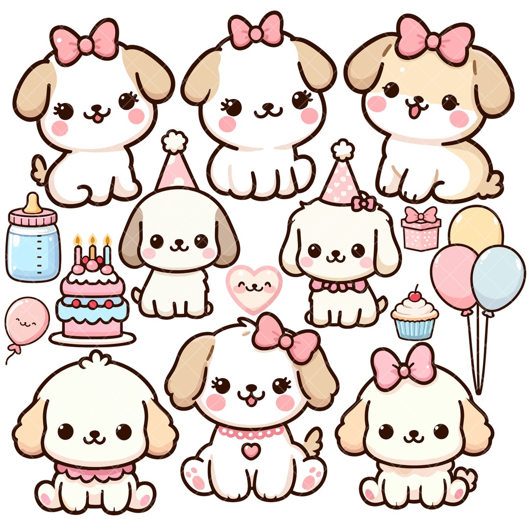 Kawaii Puppies PNG Bundle - Etsy