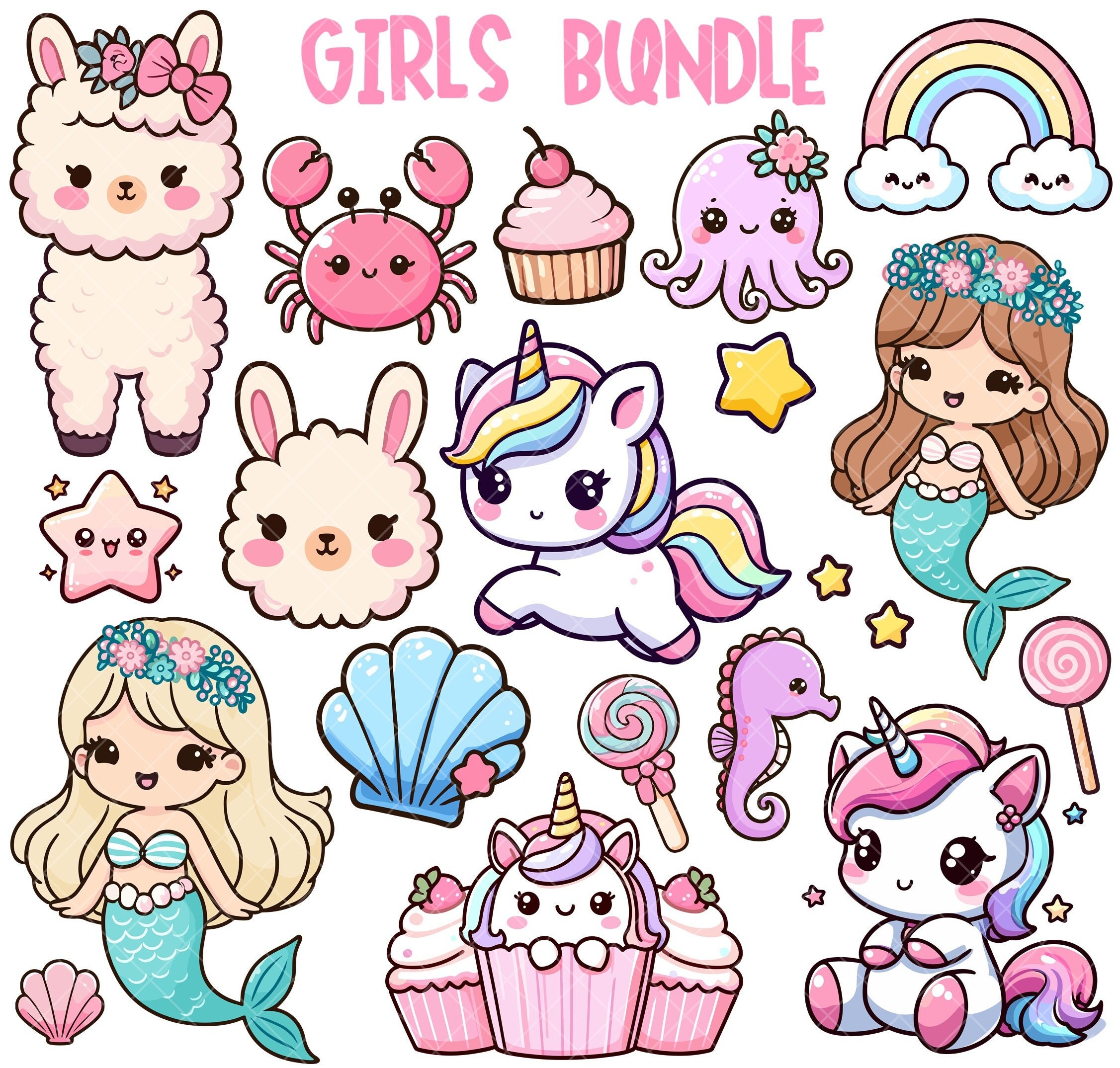 Kawaii 5 SETS FOR 3 Girls Bundle - Etsy