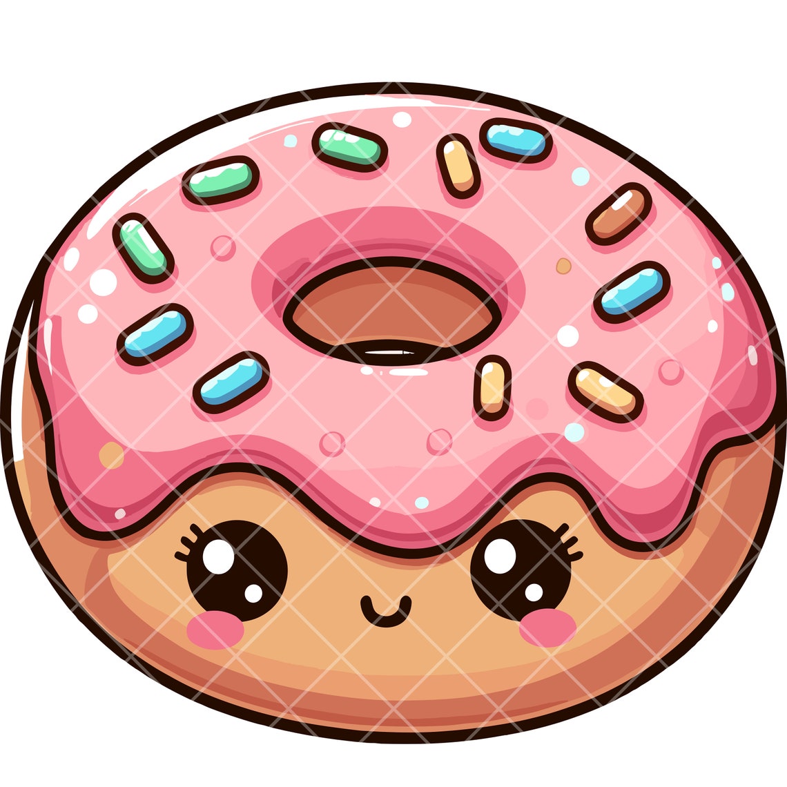 Kawaii Cute Donut PNG Bundle - Etsy