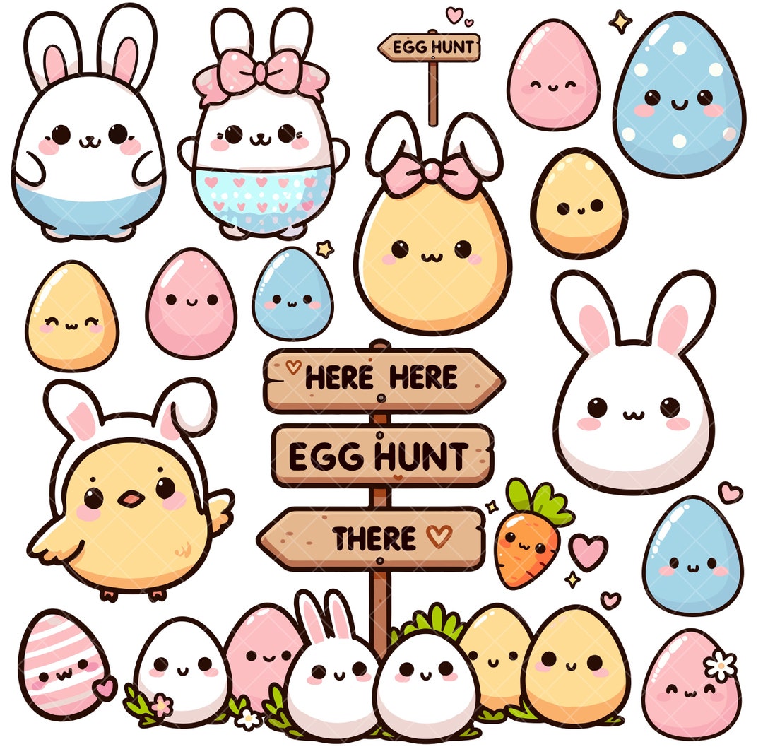 Kawaii Easter Egg Crazy Cupcake PNG Bundle - Etsy