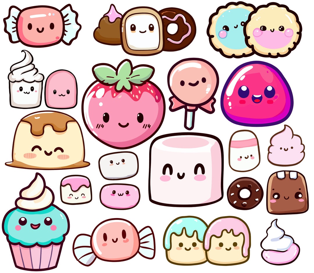 Kawaii Cute Sweets PNG Bundle - Etsy