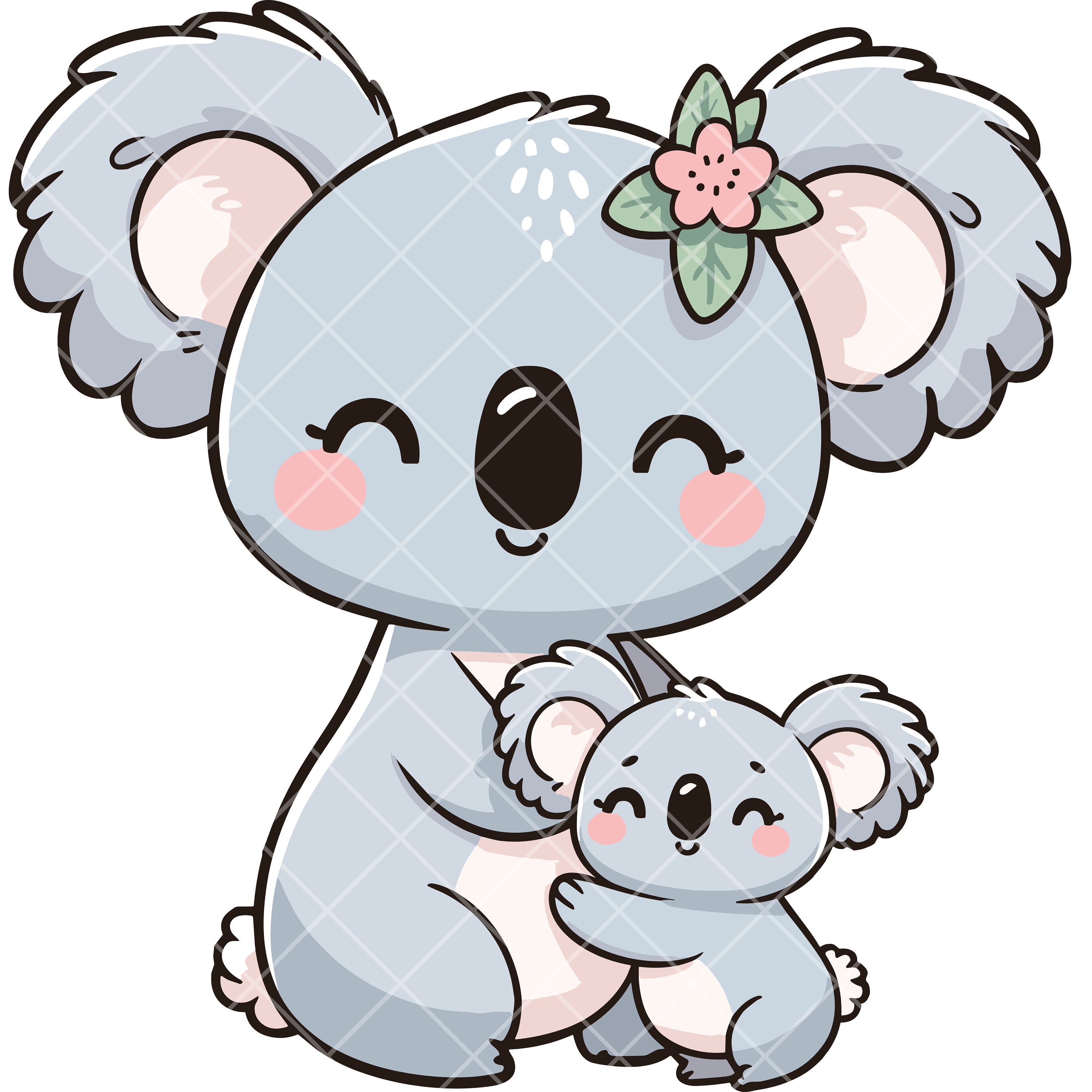 Kawaii Koala Mom and Baby PNG Bundle - Etsy