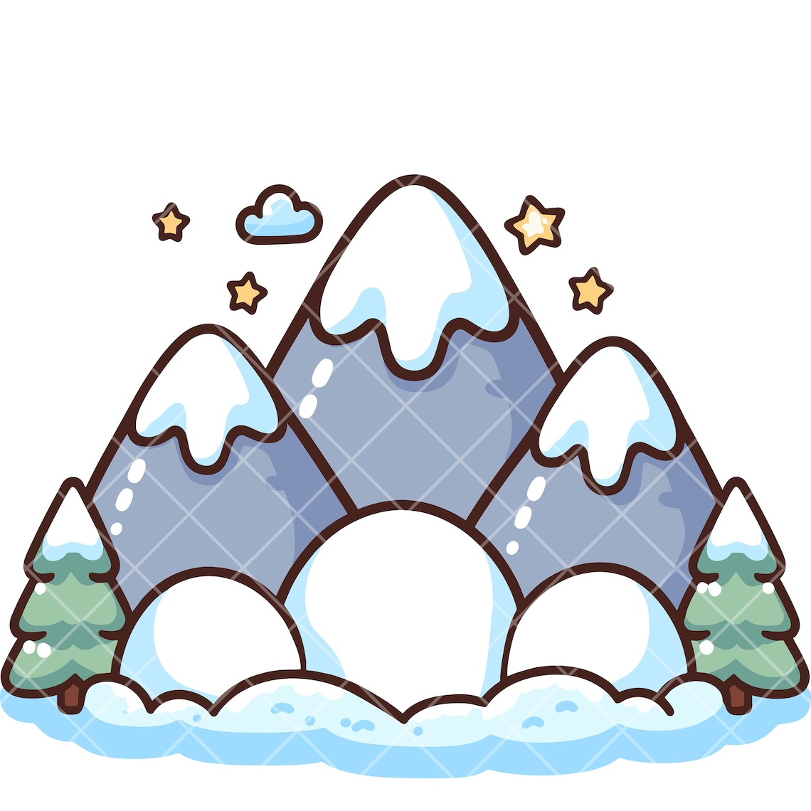 Kawaii Cute Winter Wonderland PNG Bundle - Etsy