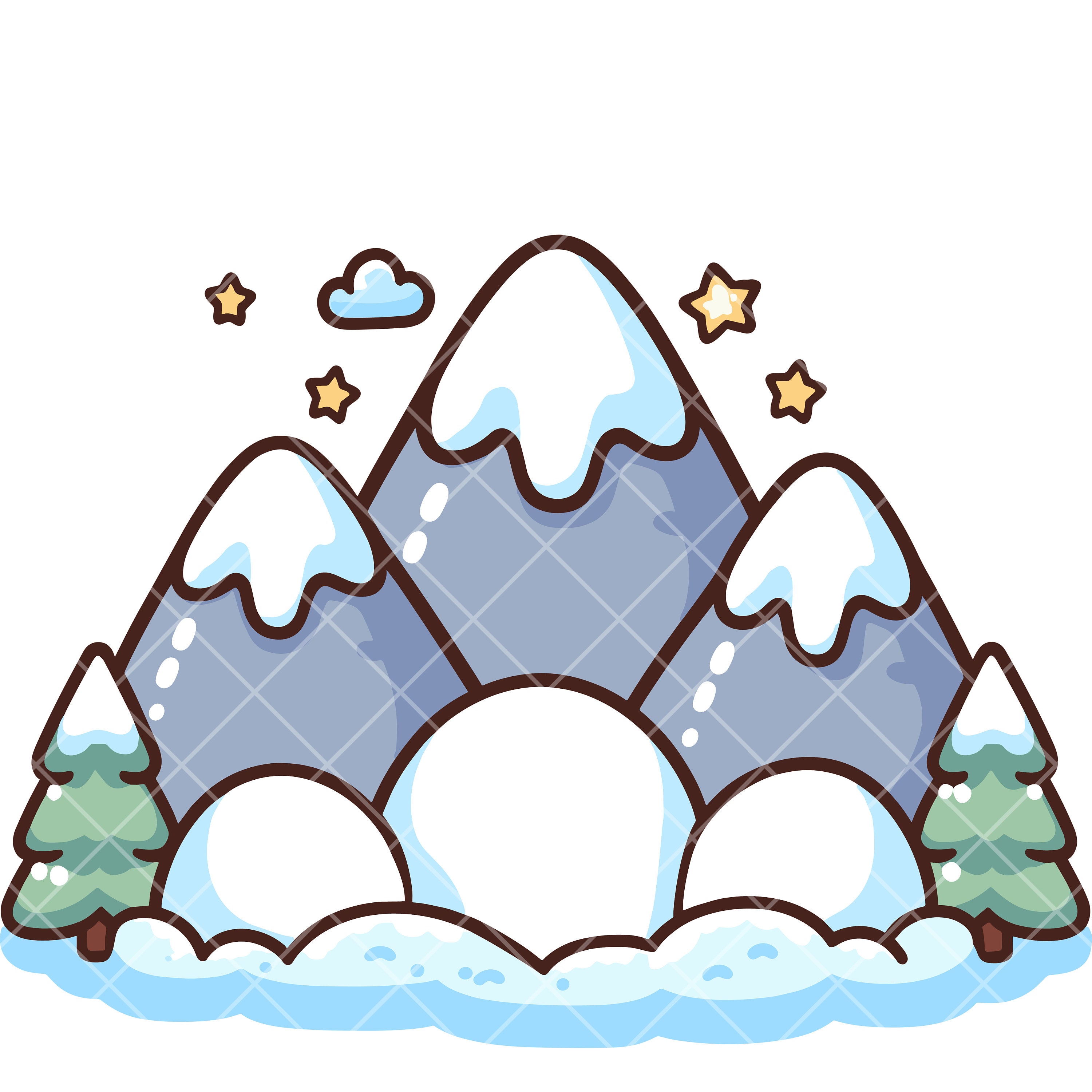 Kawaii Cute Winter Wonderland PNG Bundle - Etsy