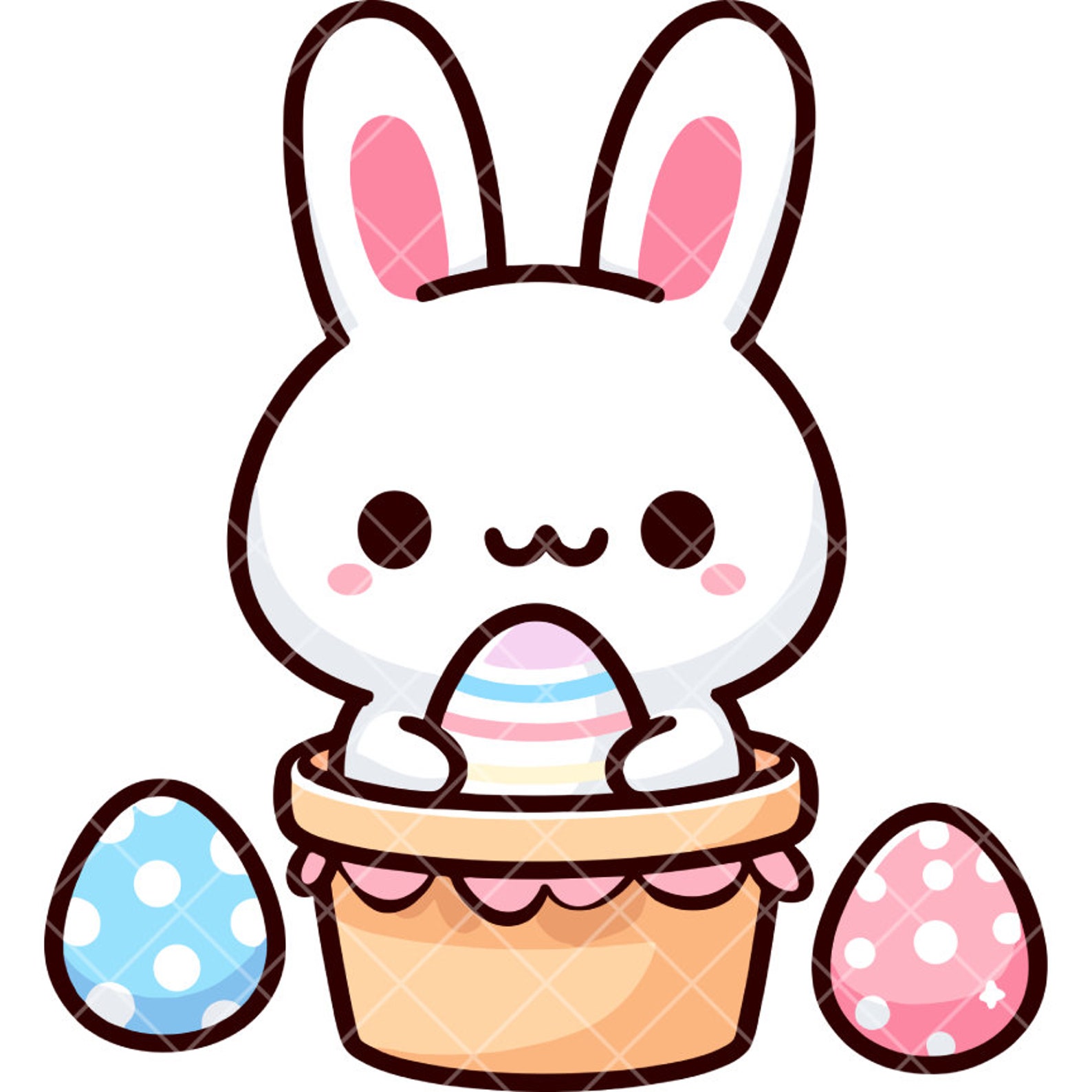 Kawaii Easter Colorful PNG Bundle - Etsy