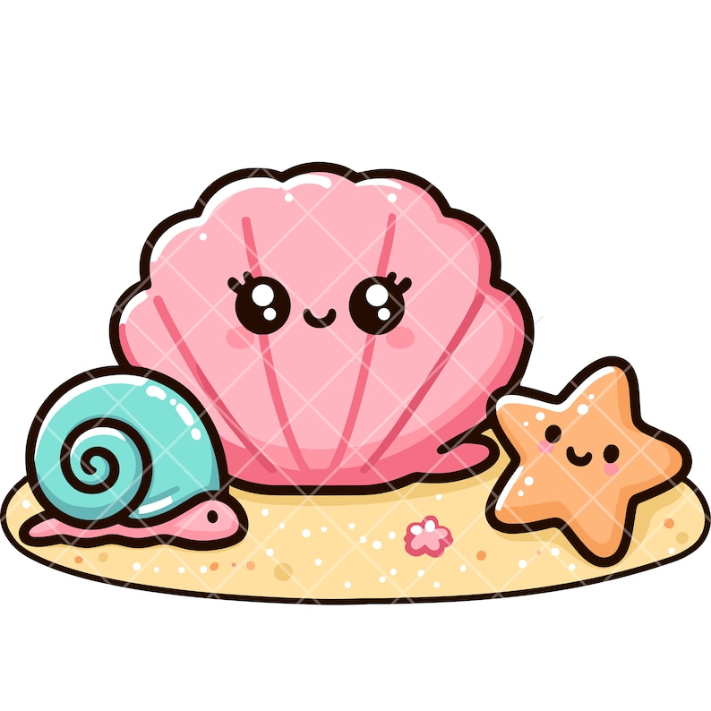 Kawaii Beach PNG Bundle - Etsy