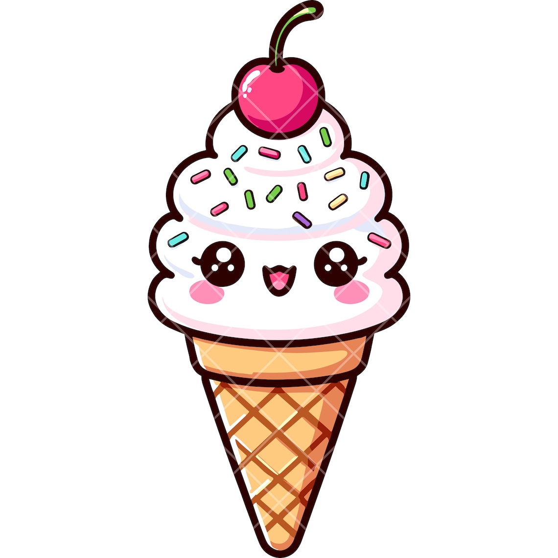 Kawaii Cute Ice Cream PNG Bundle - Etsy
