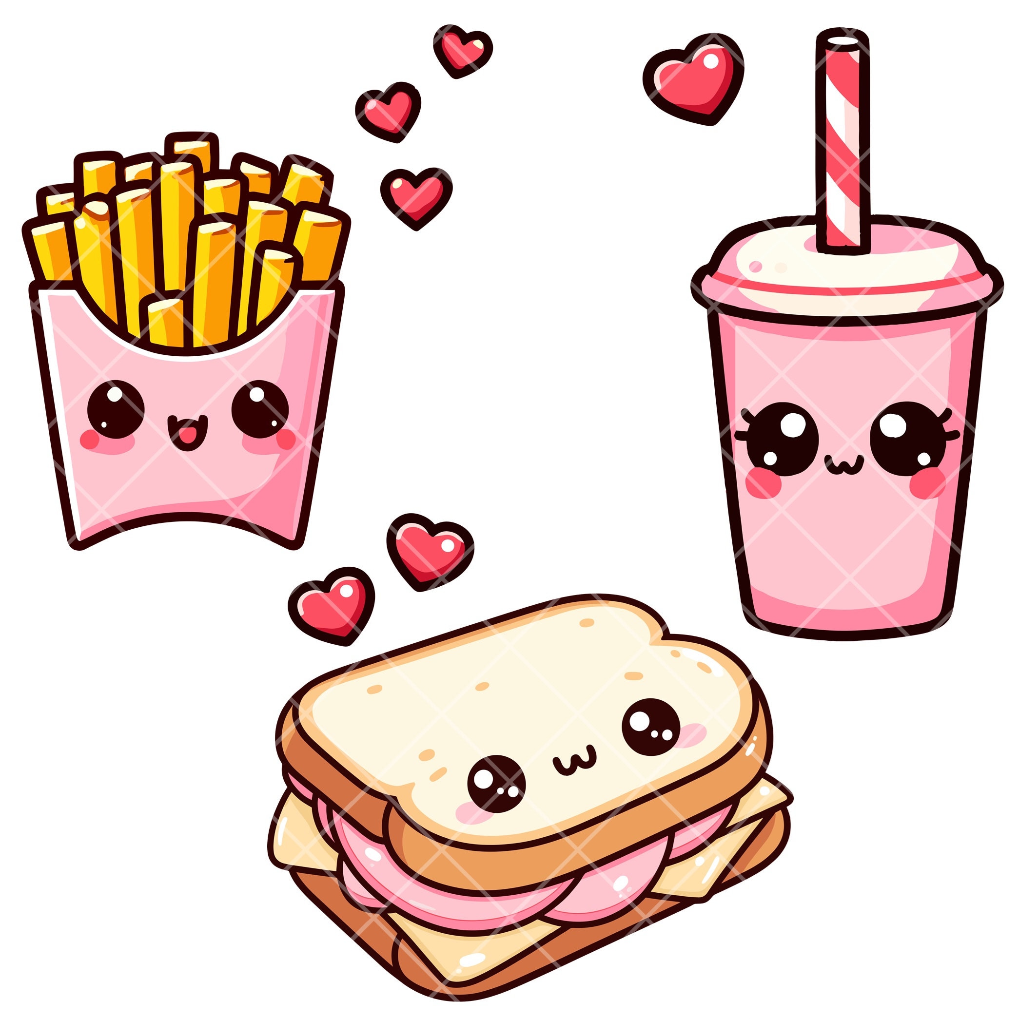 Kawaii Cute Junk Food PNG Bundle - Etsy