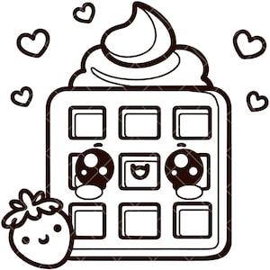 Kawaii BLACK/WHITE Breakfast PNG Bundle - Etsy