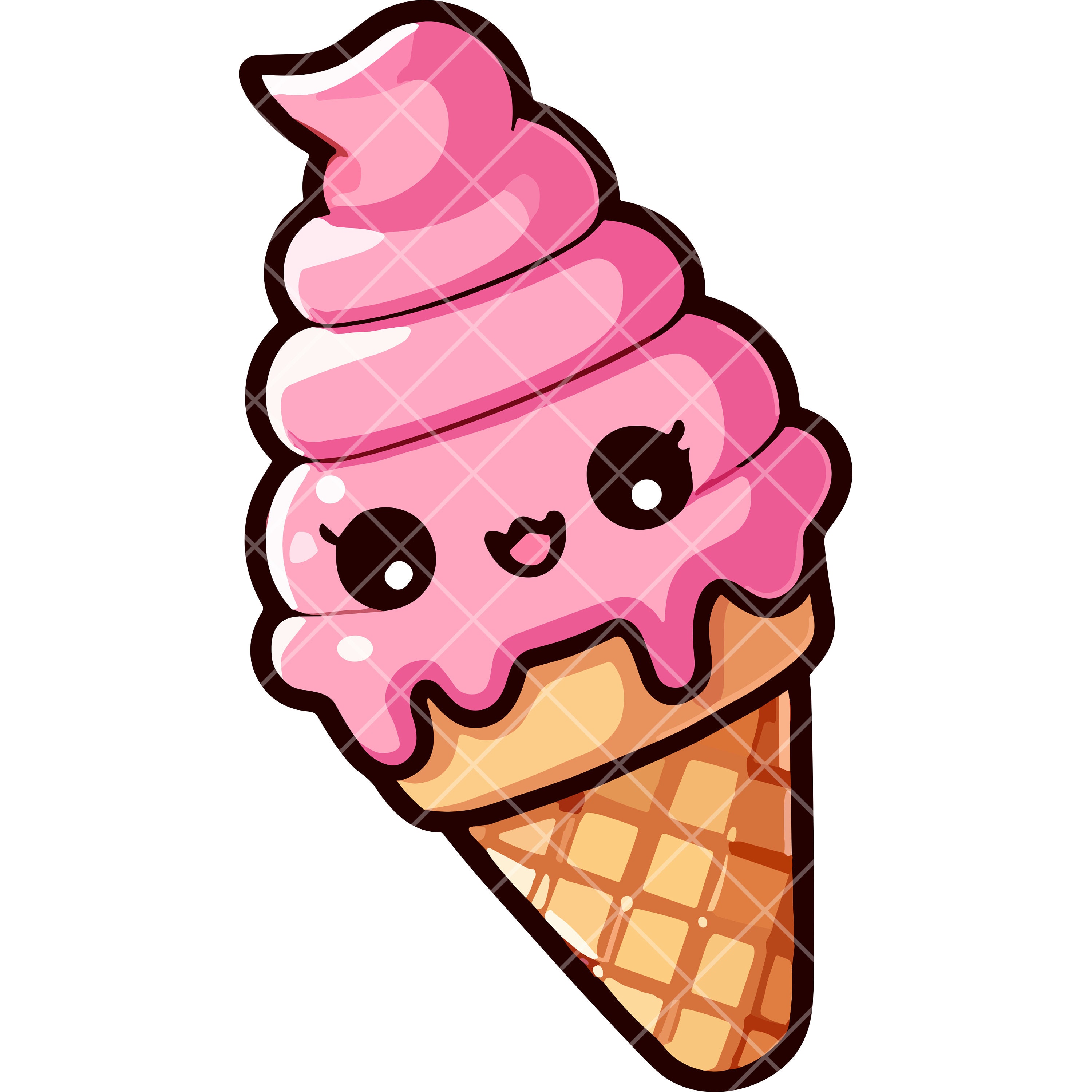 Kawaii Cute Ice Cream PNG Bundle - Etsy