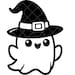 Kawaii BLACK & WHITE Ghosts PNG Bundle - Etsy