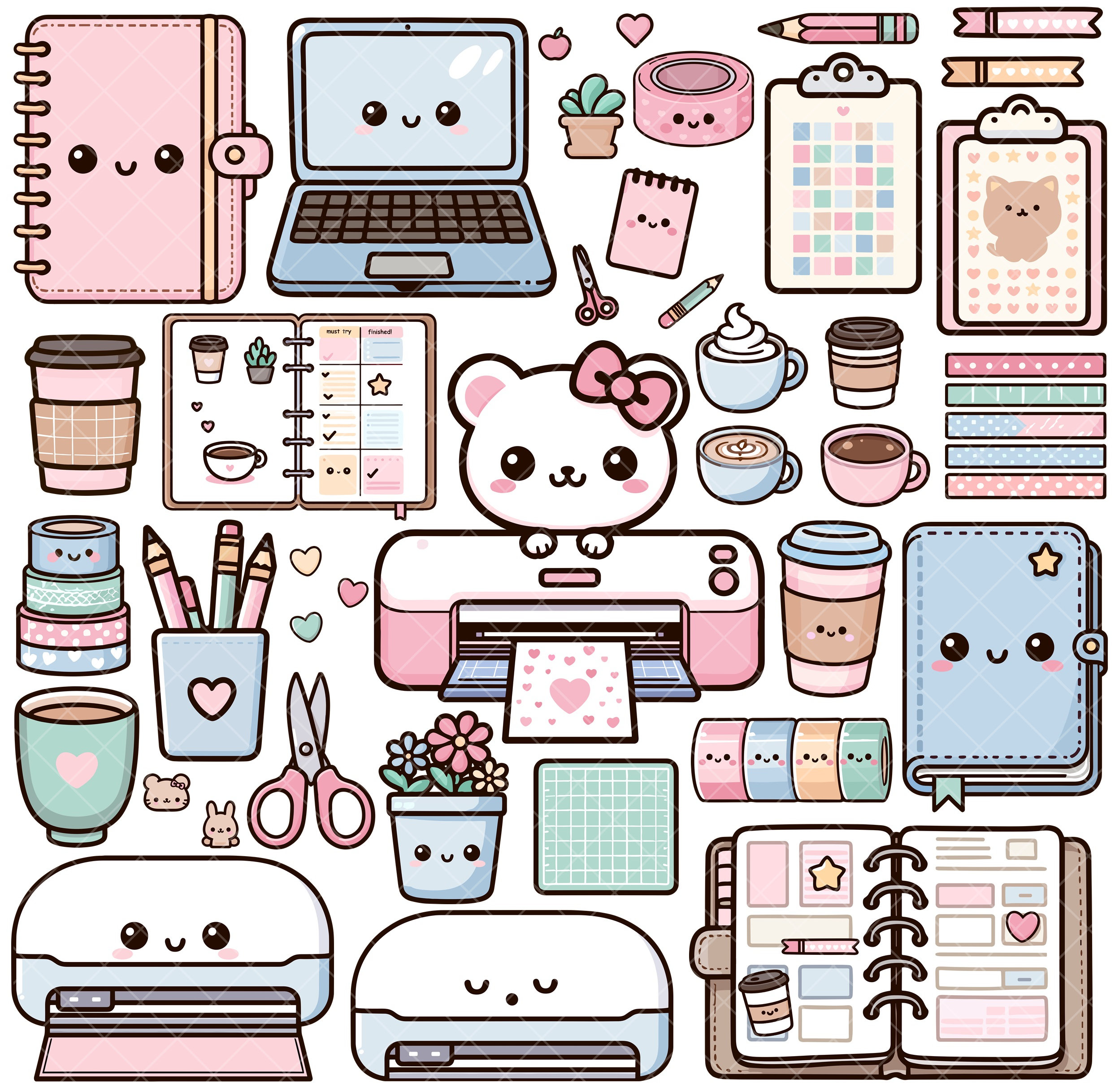 Kawaii Stickers Shop PNG Bundle - Etsy