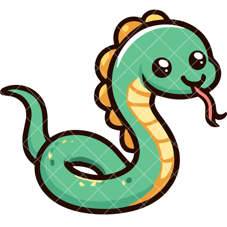 Kawaii Snake Year Gold PNG Bundle - Etsy