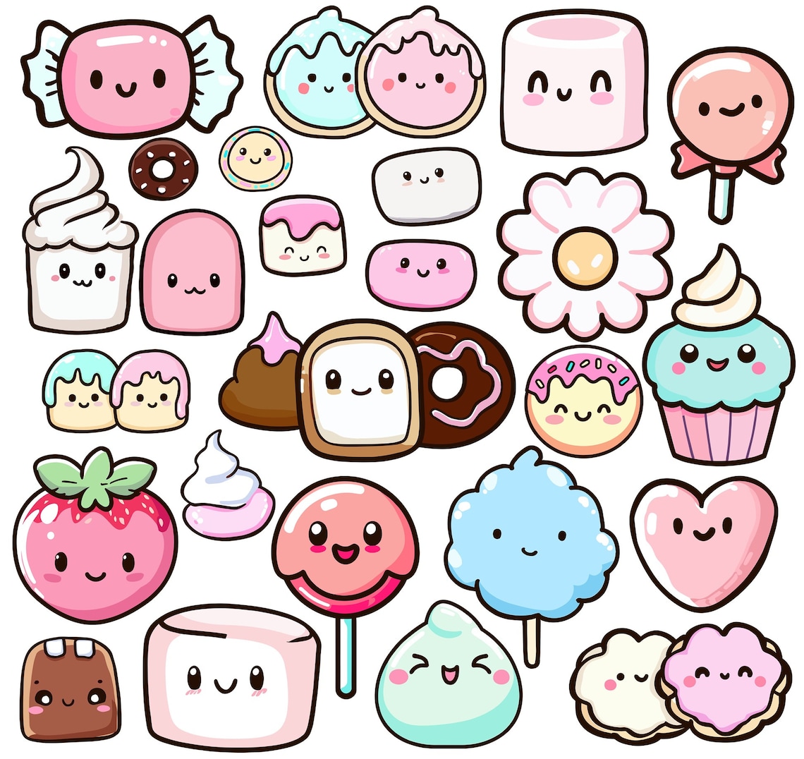 Kawaii Cute Sweets PNG Bundle - Etsy