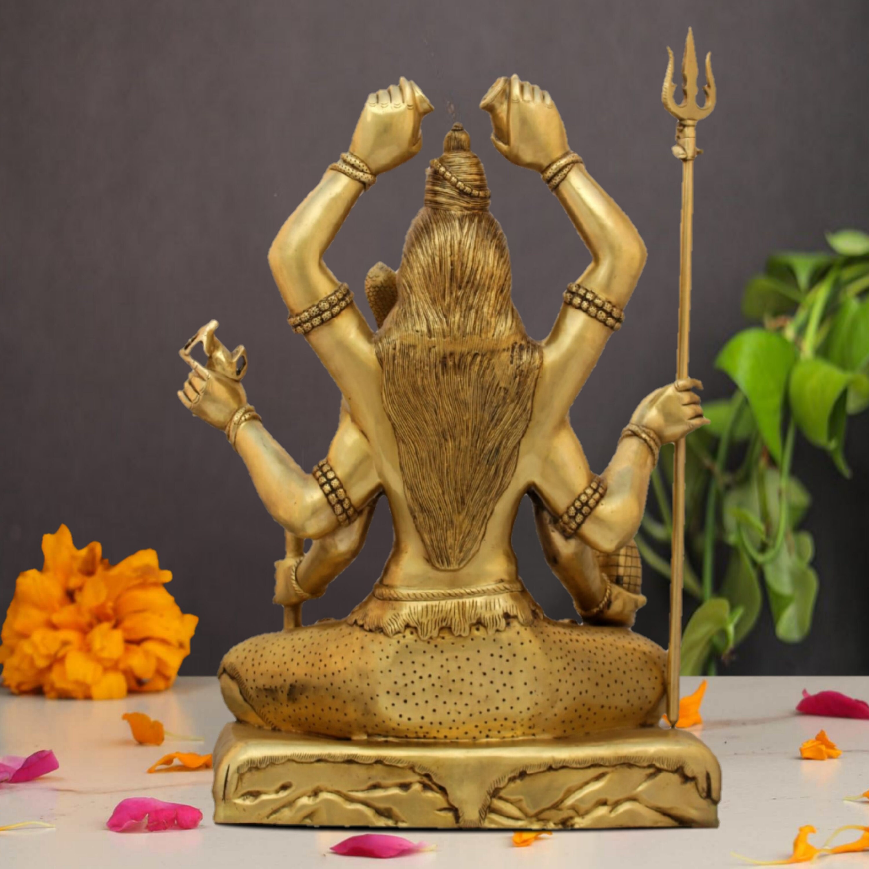 Buy Brass Shiva Statue, 31 Lord Shiva Statue, Large Six Hand Mahadev ...