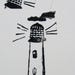 Lighthouse - Linocut Art, Lighthouse, Beach House Art, Relief Print ...