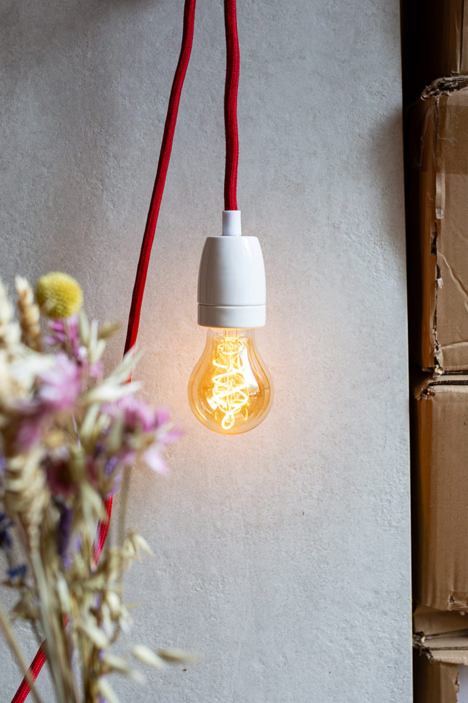 Porcelain Hanging Lamp Holder for E27 Light Bulb / Black & White - Etsy