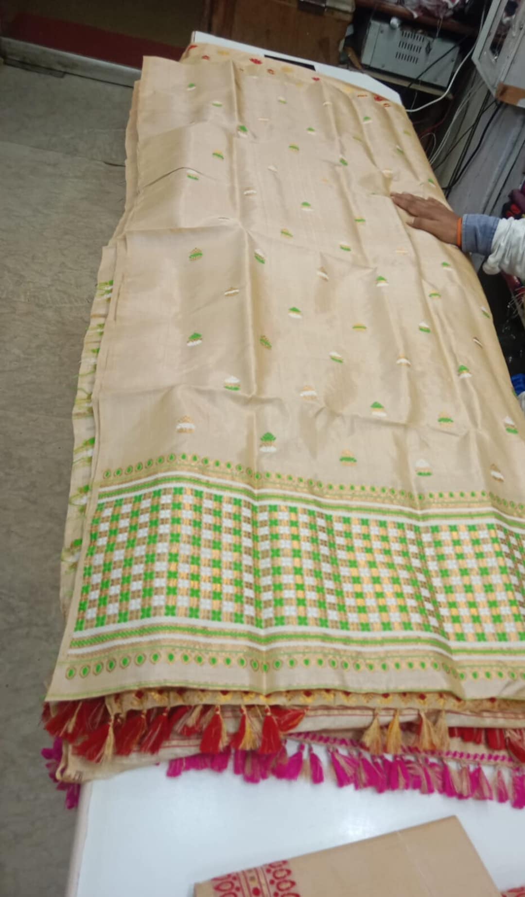 Assamese Traditional Dress Mekhla Sador Gold and Green for Women/assam ...