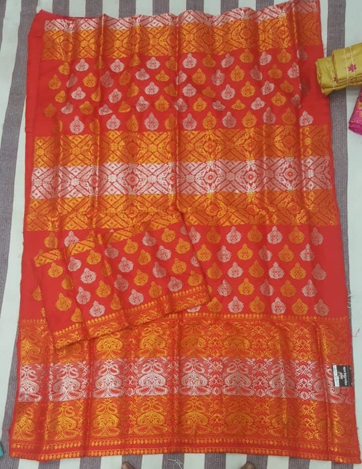 Assam Silk Traditional Dress Mekhla Sador Red for Women Assam Silk - Etsy