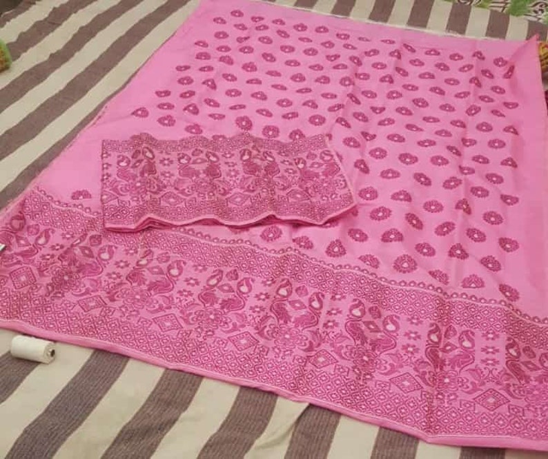 Assamese Traditional Dress Pink Mekhla Sador for Women Assam Silk - Etsy