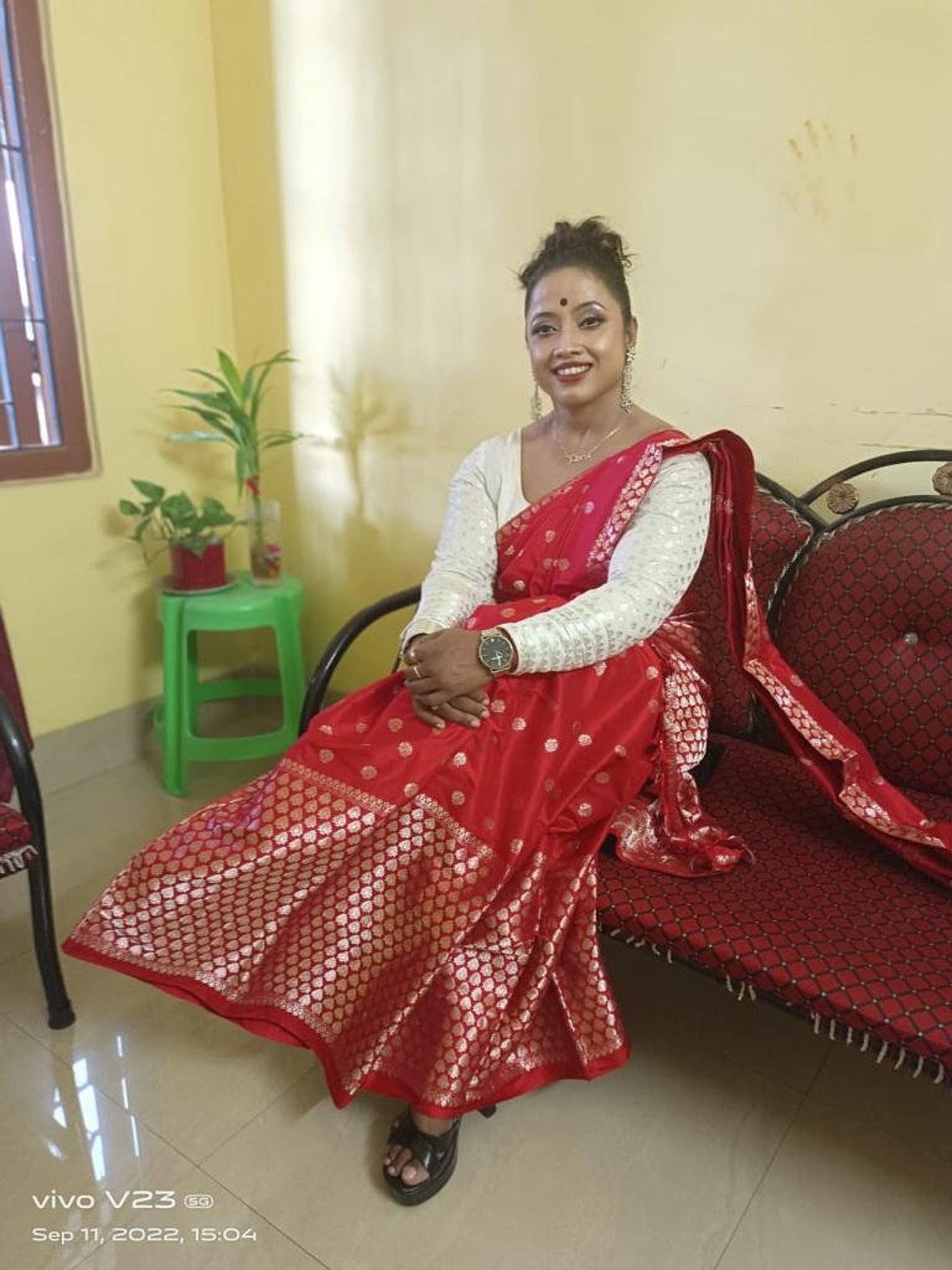 Assamese Traditional Dress Mekhla Sador Pure Red for Women/assam Silk ...