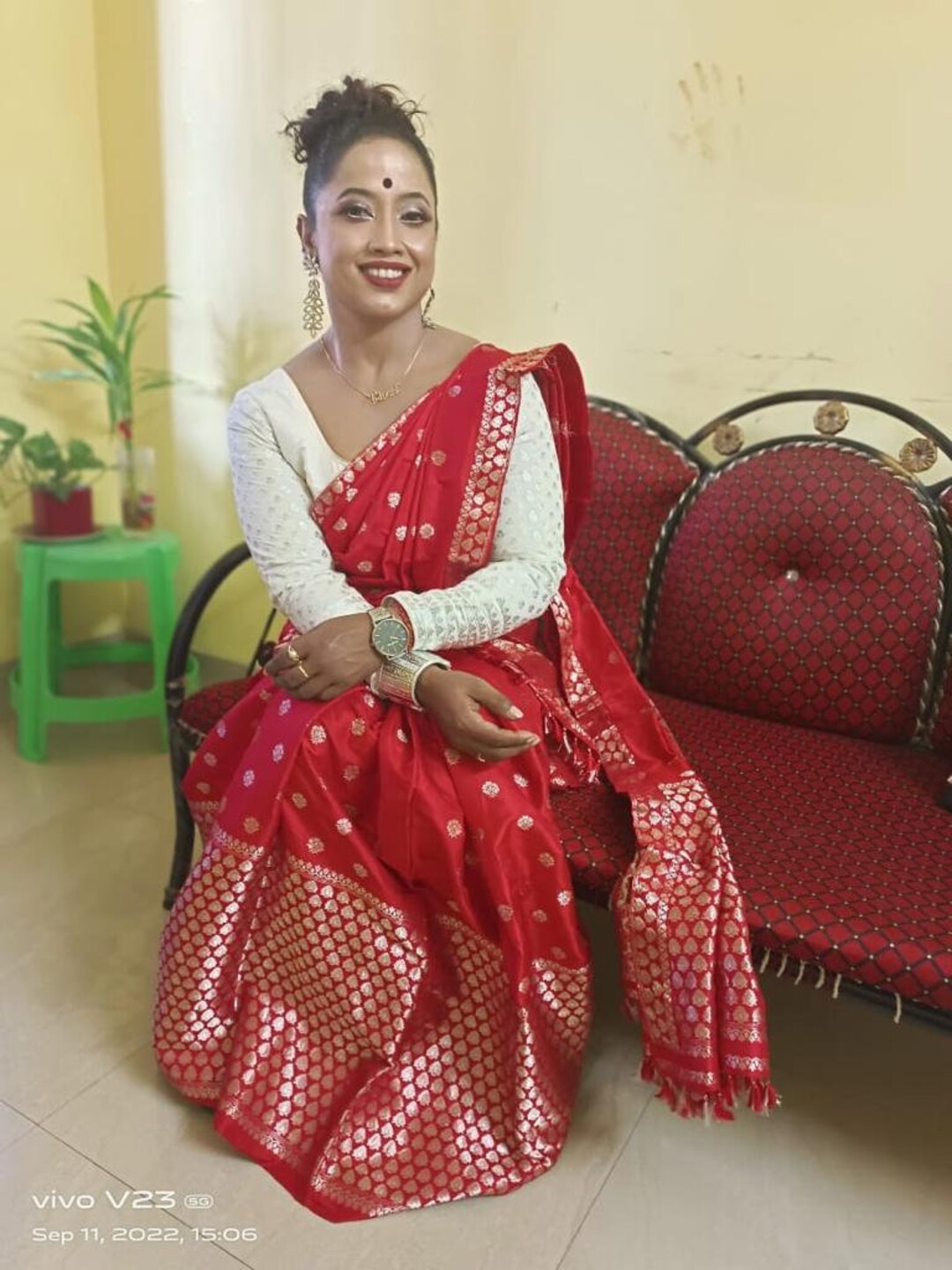 Assamese Traditional Dress Mekhla Sador Pure Red for Women/assam Silk ...