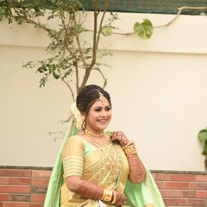Assamese Traditional Dress Mekhla Sador Gold and Green for Women/assam ...