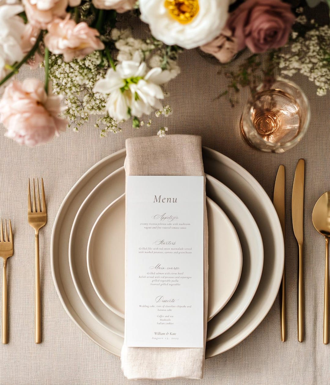 Wedding Menu Template, Classic, Elegant & Simple , Wedding Table Menu ...