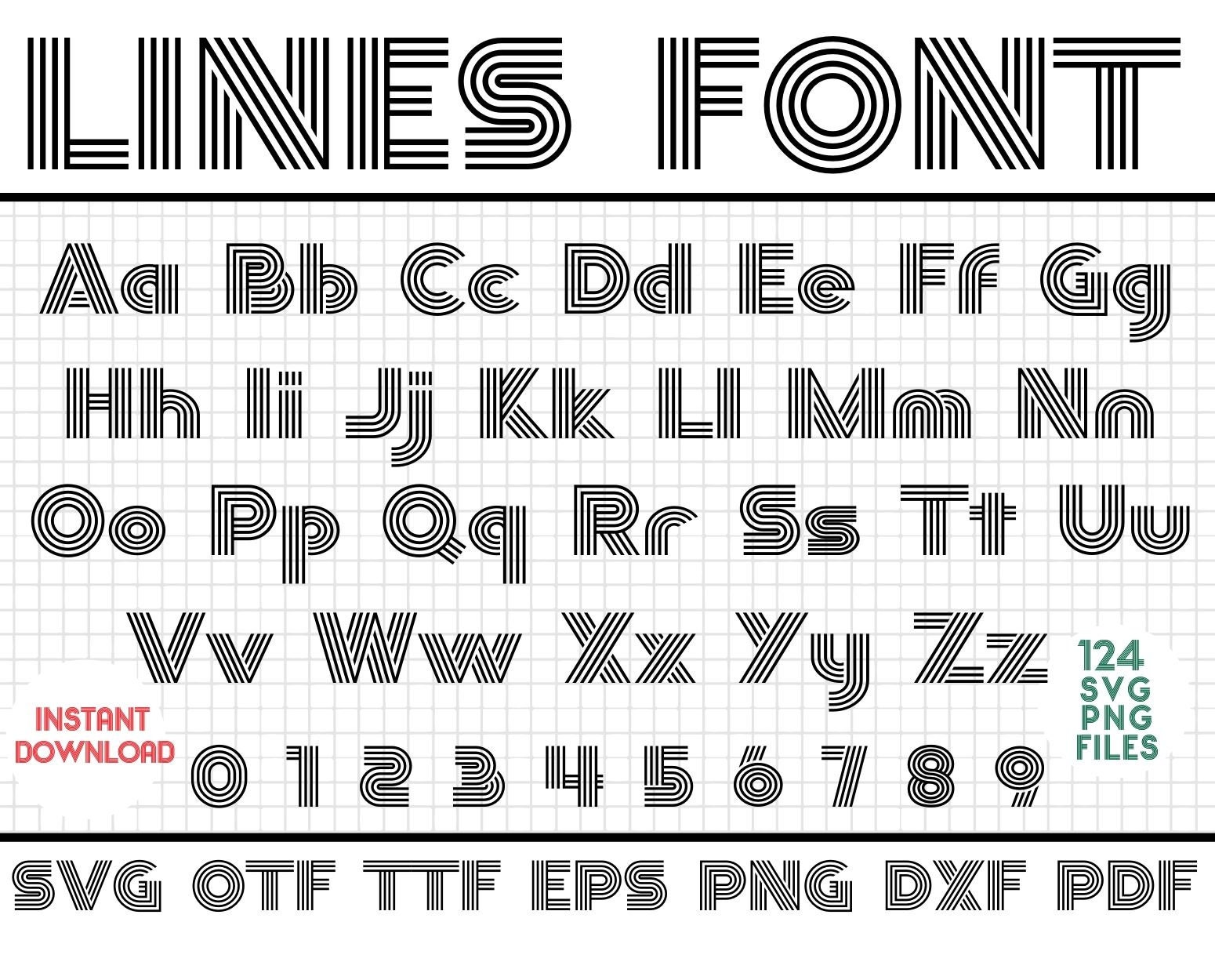 Lines Font SVG, Lines Font, Line Font, Round Font PNG, Round Letters ...