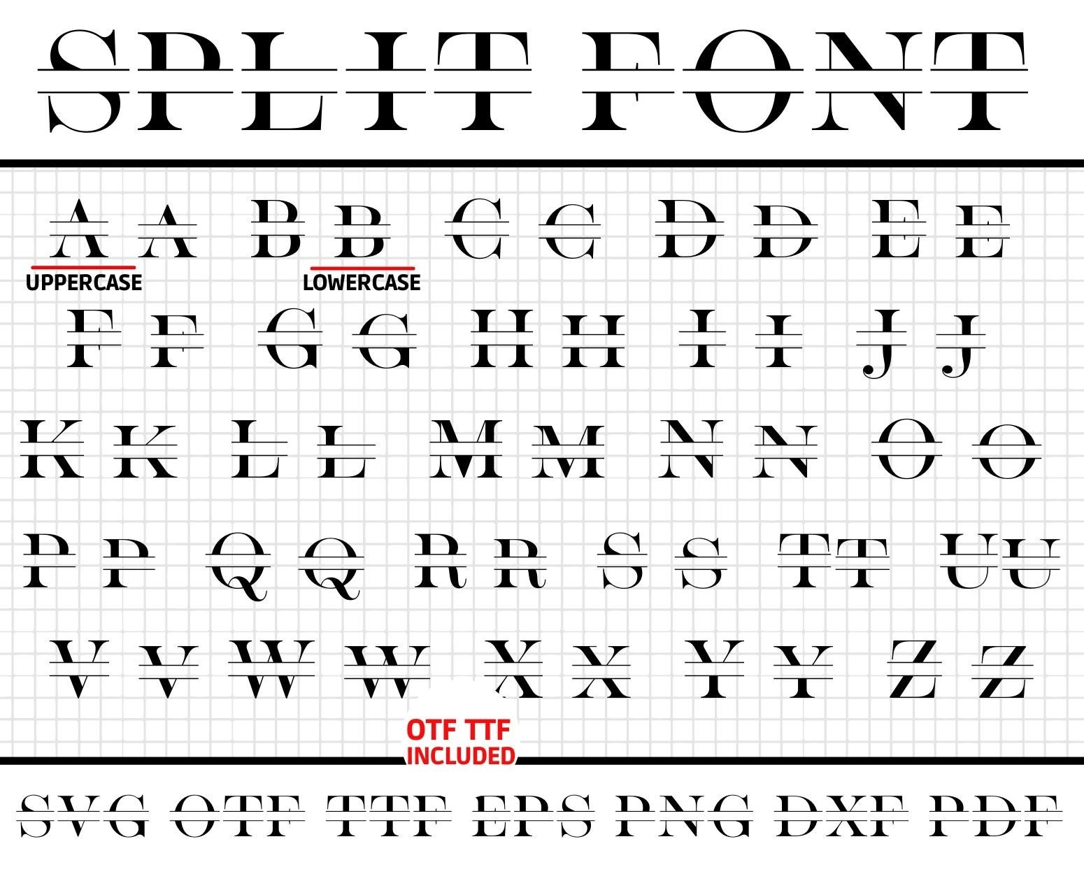 Split Monogram SVG Split Monogram Split Font Split Font - Etsy