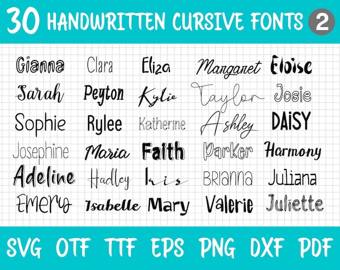 HANDWRITTEN FONTS SVG, Handwritten Collection, Handwritten Font Svg, Calligraphy Font Svg, Font ...