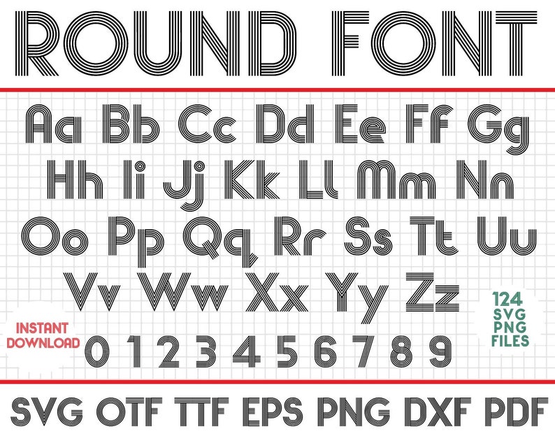 Round Font, Round Font SVG, Round Font PNG, Round Letters SVG, Round ...
