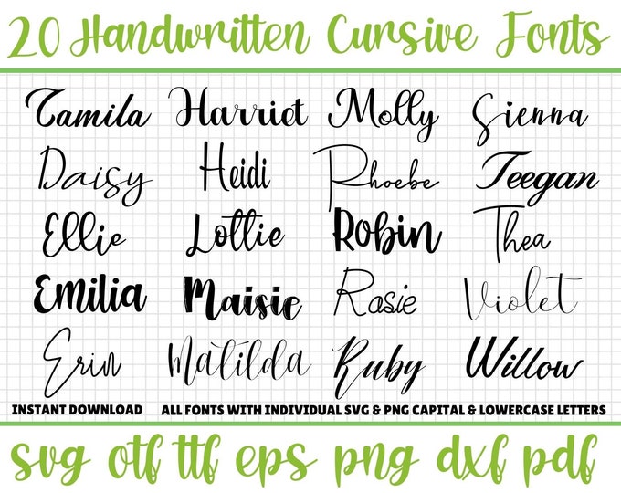 HANDWRITTEN FONTS SVG, Handwritten Collection, Handwritten Font Svg ...