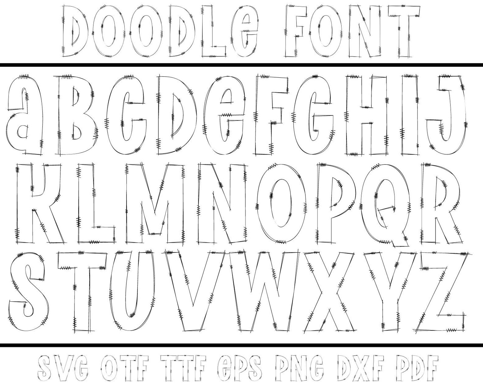 Doodle Font SVG, Doodle Letters SVG, Doodle Font, Doodle Letters, Hand ...