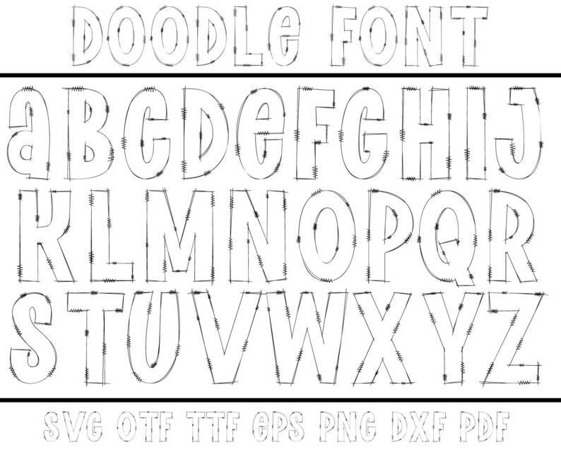 Doodle Font SVG, Doodle Letters SVG, Doodle Font, Doodle Letters, Hand ...