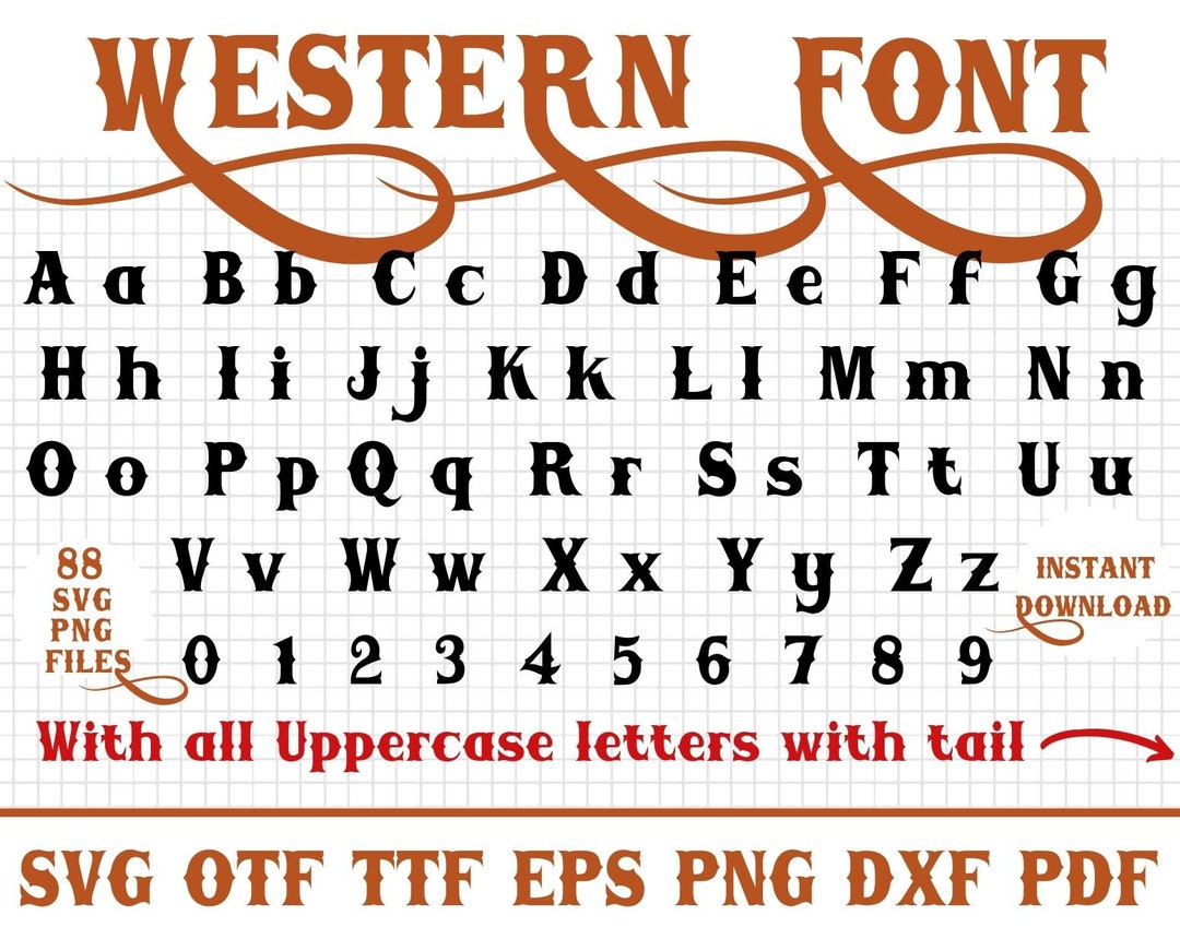 Western Font SVG, Western Font, Cowboy Font SVG, Cowboy Font, Rodeo ...