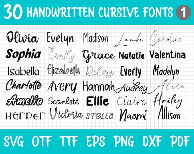 HANDWRITTEN FONTS SVG, Handwritten Collection, Handwritten Font Svg ...