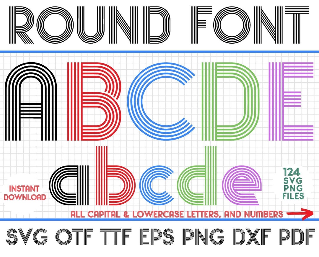 Round Font, Round Font SVG, Round Font PNG, Round Letters SVG, Round ...