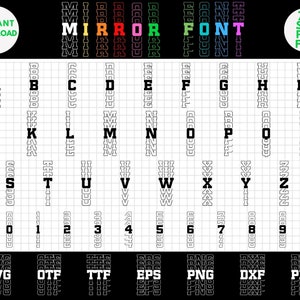 Mirror Font, Mirror Font SVG, Stacked Font SVG, Stacked Font, Stacked ...